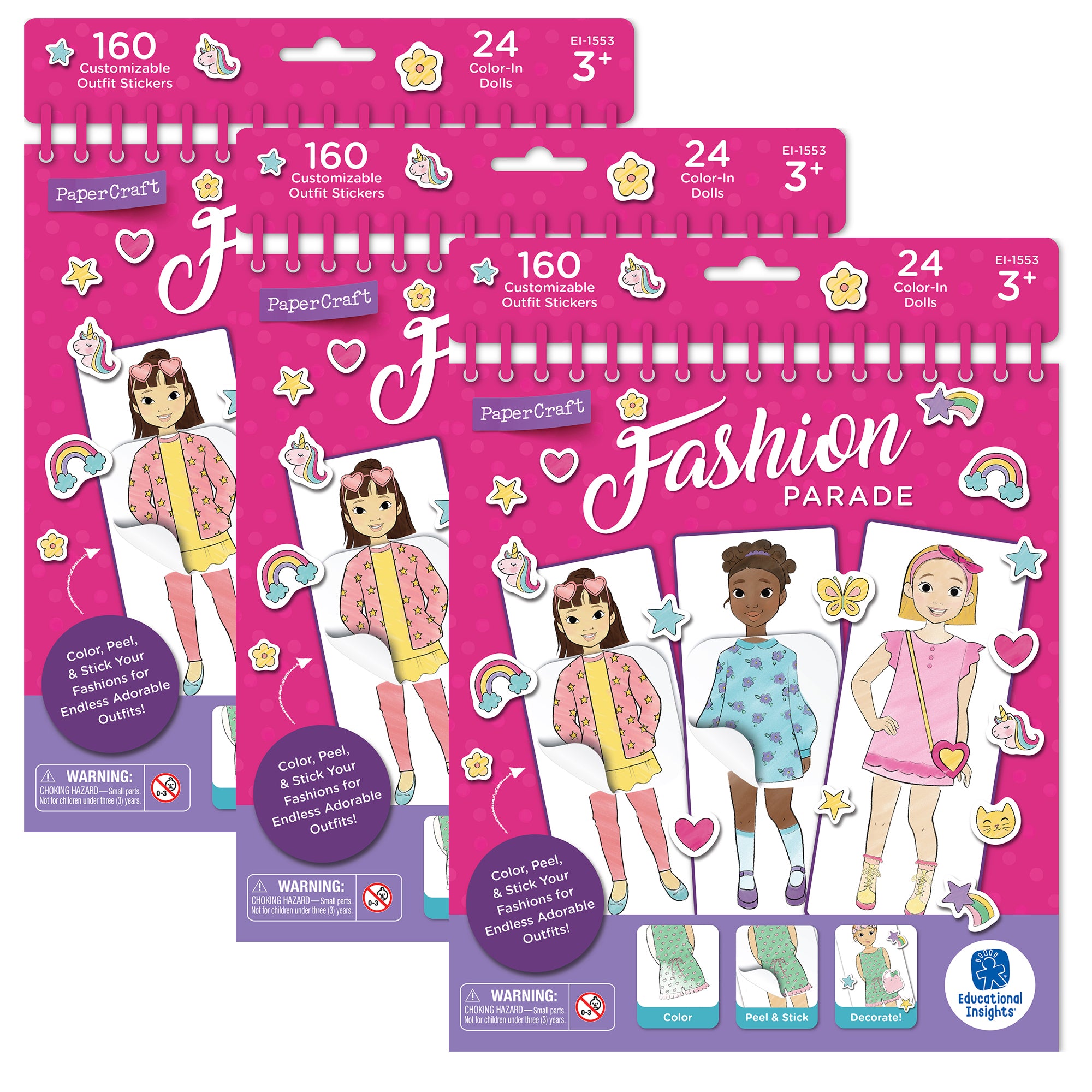 PaperCraft Fashion Parade Paper Dolls, 3 Sets – childrenscholarstore.com